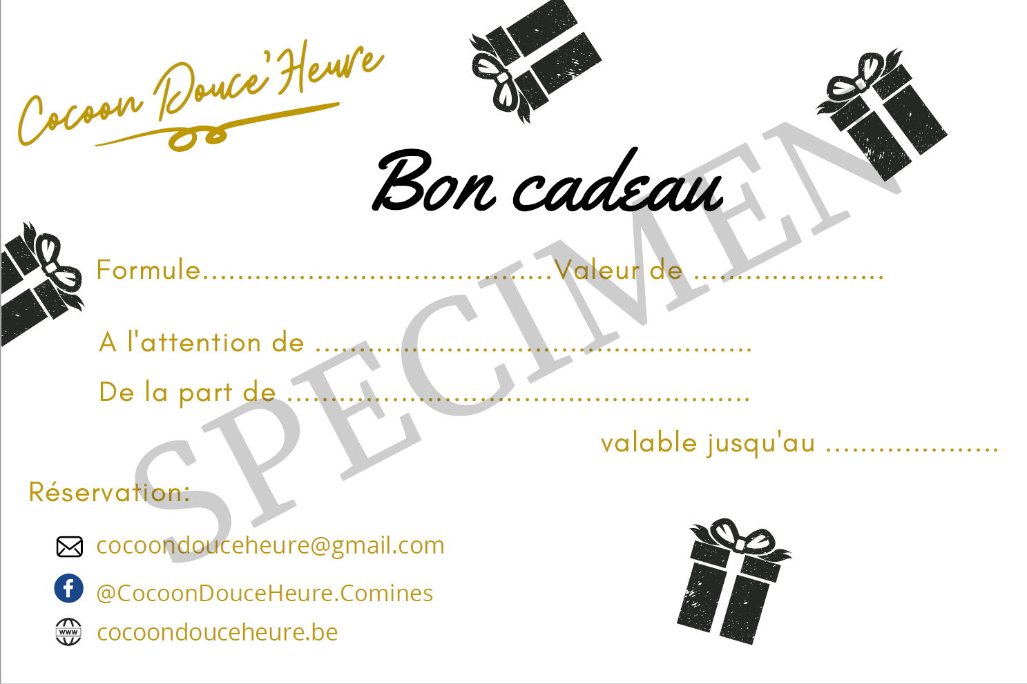 Bon cadeau - Suite Welness Cocoon Douce Heure Comines